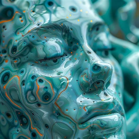 Abstract Art Face Sculpture Contemporary Glasswork Premium Ai Generated Image