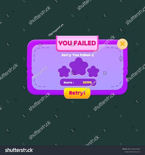 Game Ui You Failed Pop Window Stock Vector Royalty Free Shutterstock