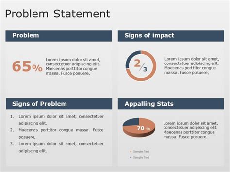 Blue And Orange Problem Impact Analysis Grid Slide Template Problem Statement Powerpoint