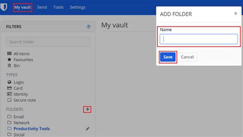 bitwarden how to create a new folder technipages