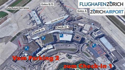 Zurich Airport Walking From Parking P2 To Check In 1 Youtube