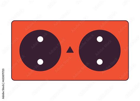 Electrical Outlets Flat Line Color Isolated Vector Object Power Supply Electric Device