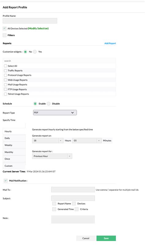 Firewall Custom Reports | User Customized Reports | Firewall Analyzer
