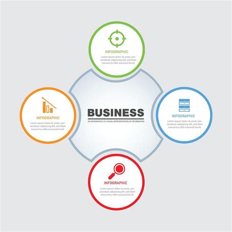 Business 4 Step Infographic Element Design Templete Can Be Used For