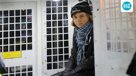 Greta Thunberg Arrested Over ‘palestine Action Prisoners Placard At