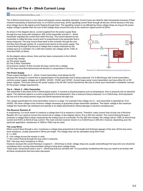 Basic Of 4 20ma Current Loop Pdf Voltage Resistor Basic Of 4 20ma Current Loop Pdf Voltage Resistor