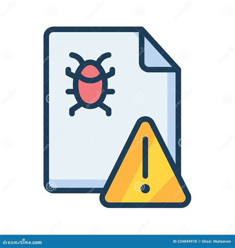 Bug Detector Report Alert Warning Single Isolated Icon With Filled Line Style Stock Vector