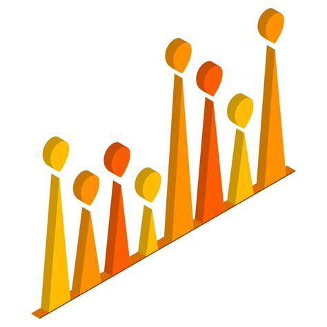 Column Triangle Bar Graph Chart In Orange Color 24284309 Vector Art At Vecteezy