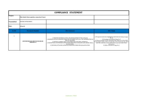 Compliance Sheet For Sps Manholes And Covers Rev 01 Pdf