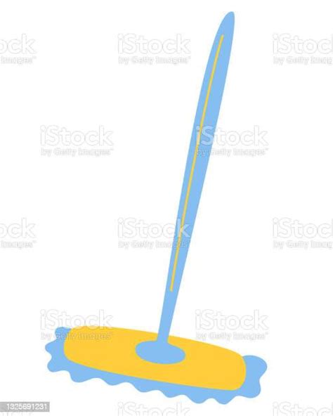 바닥 걸레 가정용 청소 기구 마이크로 화이버 천으로 걸레가 바닥을 닦아냅니다 흰색 배경에 격리된 벡터 그림 청소하기에 대한 스톡 벡터 아트 및 기타 이미지 Istock