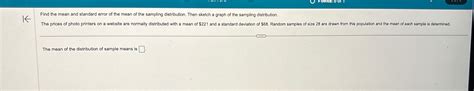Solved Find The Mean And Standard Error Of The Mean Of The Chegg