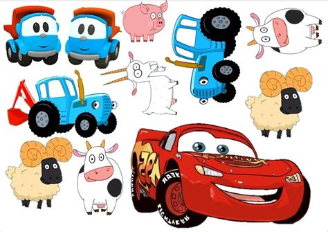 Сахарная картинка синий трактор для печати Фото подборки 3