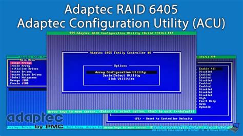 Presentation Of The Adaptec Configuration Utility Acu Of The Adaptec