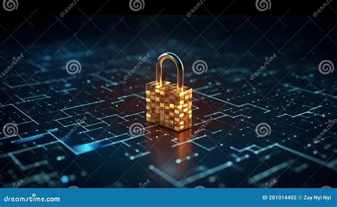 Lock On Circuit Pattern Concept Of Data Security And Cybersecurity Ai Generated Stock