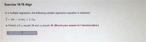 solved exercise 14 15 algo in a multiple regression the