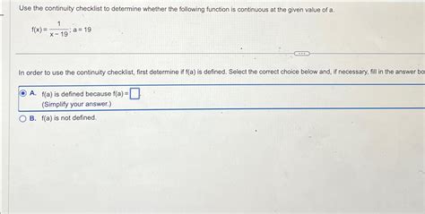 Solved Use The Continuity Checklist To Determine Whether The