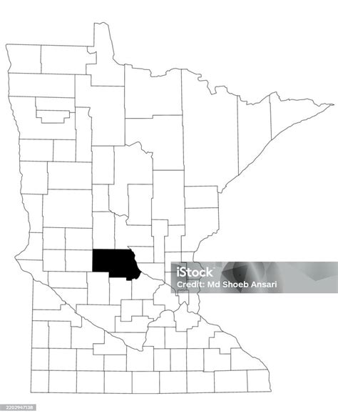 Map Of Stearns County In Minnesota State On White Background Single