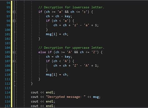 C Script Caesar Cipher Encryption And Decryption Menu