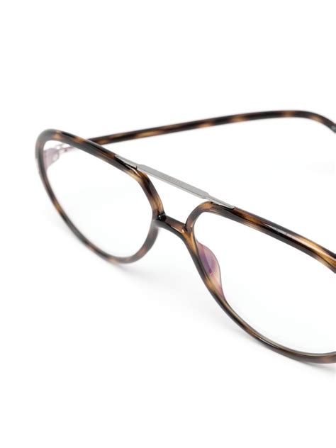 Tom Ford Eyewear Tortoiseshell Effect Pilot Frame Glasses Smart Closet