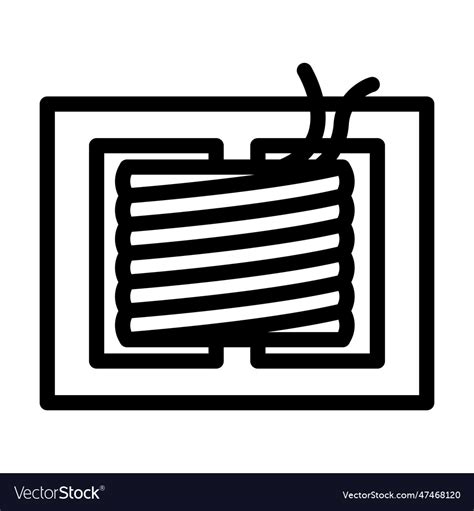 Transformer Electronic Component Line Icon Vector Image