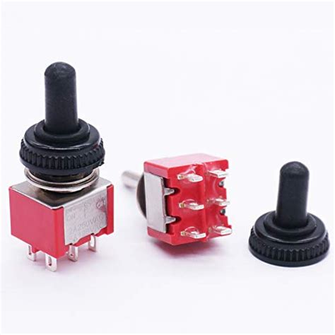 Snapklik Com Twidec 10Pcs Mini Toggle Switch DPDT 3 Position 6 Pins ON Off ON AC 125V 5A Car