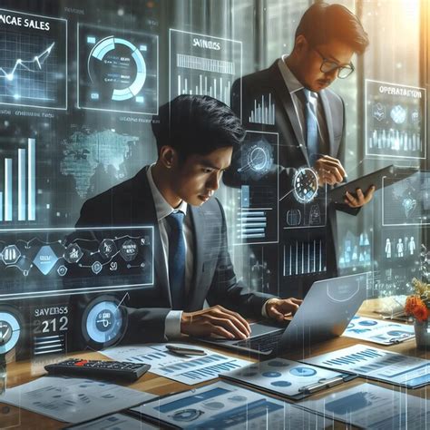 Businessman Analyzing Data And Sales Performance Premium Ai Generated