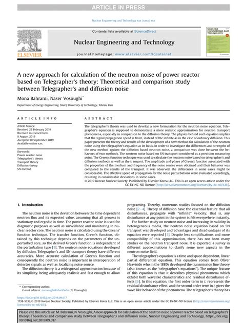 Pdf A New Approach For Calculation Of The Neutron Noise Of Power