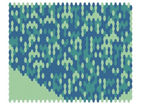 3 Color Totalistic Cellular Automaton Hex Tile Hexagon Tiles Tiling