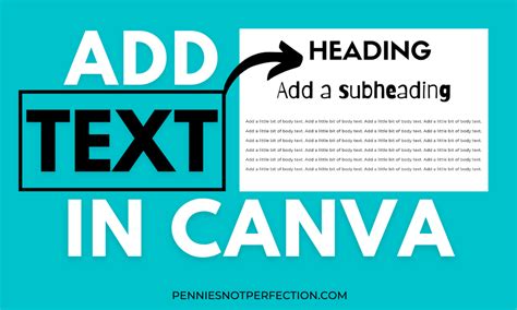 how to add text in canva tutorial for beginners pennies not perfection
