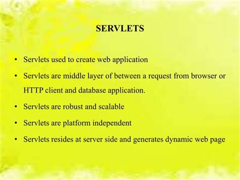 Servlets Api Overview Ppt