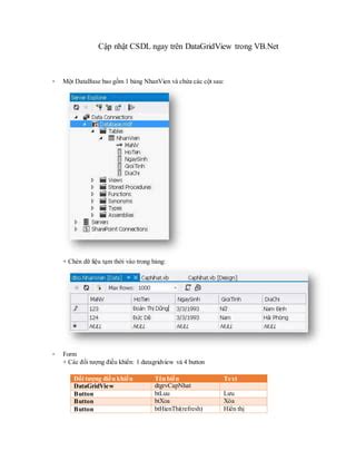 Cập nhật csdl ngay trên datagridview trong vb PDF