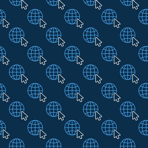 Mouse Cursor On Globe Vector Blue Line Seamless Pattern 22821347 Vector Art At Vecteezy