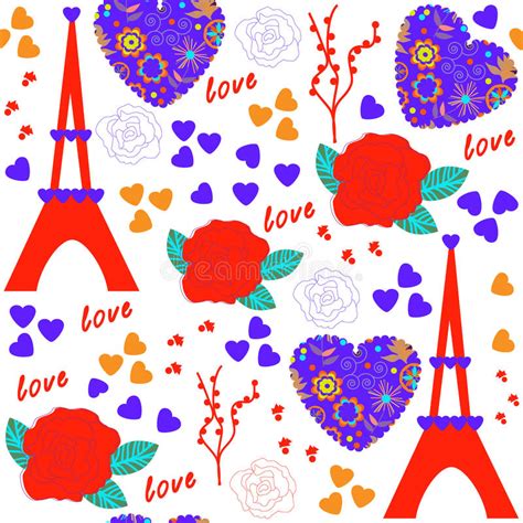 Romantic Seamless Pattern And Seamless Pattern In Swatch Menu V Stock Vector Illustration Of
