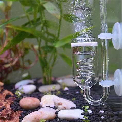 Co2 Diffuser 3 Spiro Glass Co2 Diffuser Glass Reactor For Aquarium