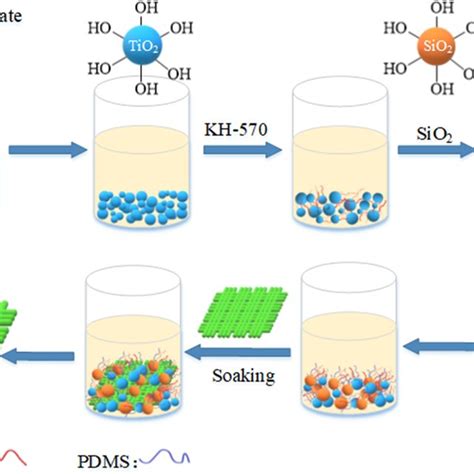 Schematic Of Tio2sio2pdms Composite Coating Modified Filter Media