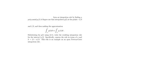 Form An Integration Rule By Finding A Polynomial Chegg
