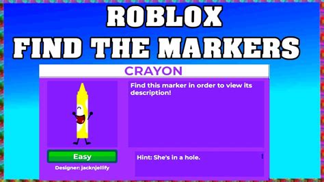 How To Find Crayon Marker In Roblox Find The Markers🖌️ Update 2025