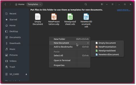Add New Document Option In Right Click Menu In Ubuntu