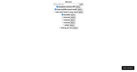Todo React Codesandbox