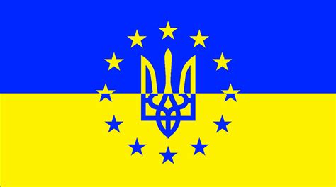 Flag Of Ukraine Emblem Of Ukraine And Eu Stars By Expertua On Deviantart