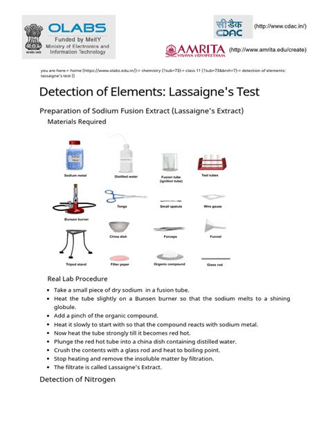 Lassigns Test Pdf Sodium Precipitation Chemistry