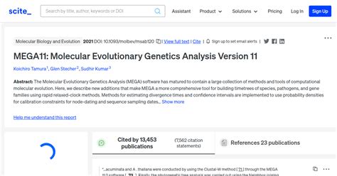 Mega11 Molecular Evolutionary Genetics Analysis Version 11