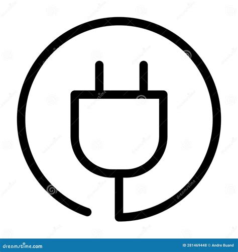 Plug Socket Vector Line Icon Stock Vector Illustration Of Adapter Device