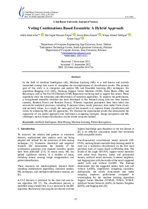 pdf voting combinations based ensemble a hybrid approach