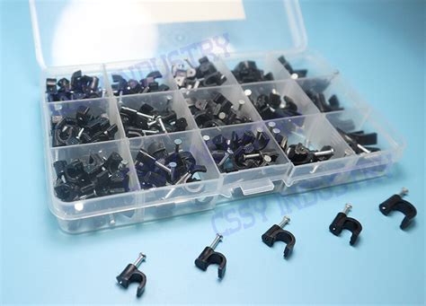 240pcsbox Plastic 567810mm Circle Cable Clip Grandado