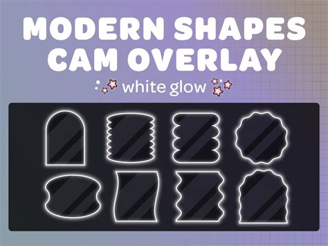 Modern Shapes Webcam Overlay Soft White Glow For Streamers Etsy