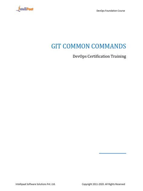Common Git Commands Pdf