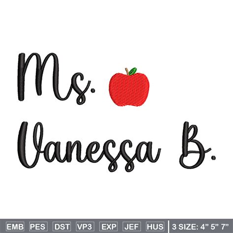 Vanessa B Logo Embroidery Design Vanessa B Logo Embroidery Inspire