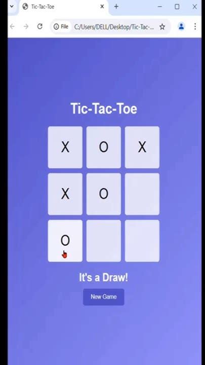 Tic Tac Toe Application Using Html Css Javascript Html Css
