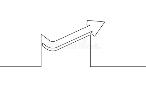 Continuous Line Drawing Of Graph Icon Business Growth Stock Vector